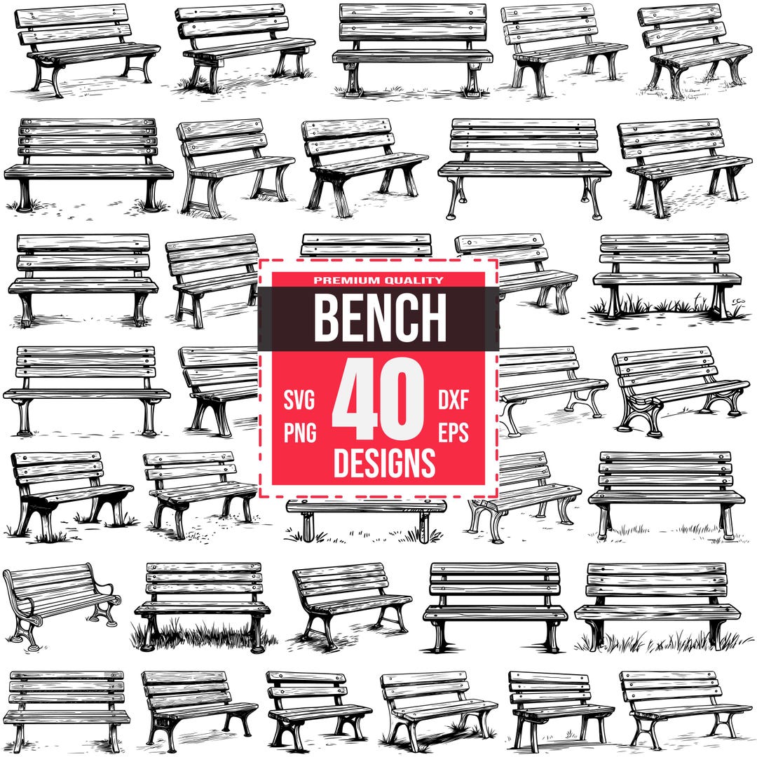 Bench Svg Bundle, Outdoor Bench Svg, Wooden Bench Svg, Garden Bench Svg ...