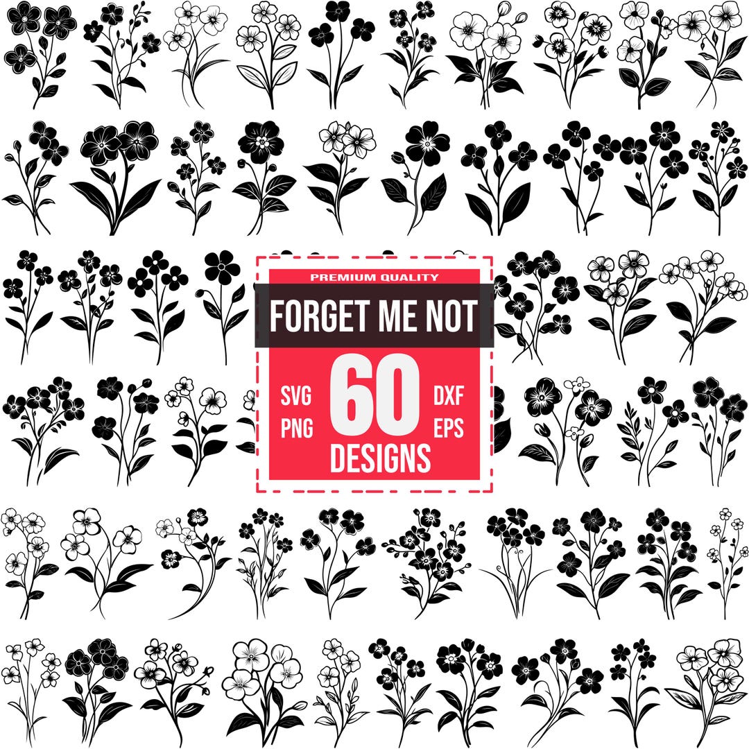 Forget Me Not Svg Bundle, Forget Me Not Png, Forget Me Not Flower ...