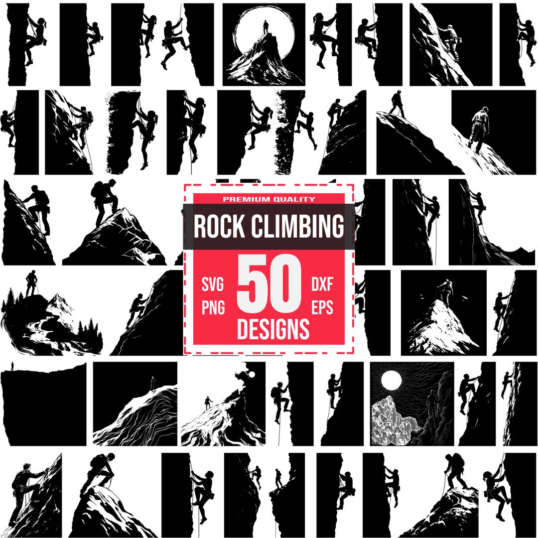 Rock Climbing Svg Bundle, Mountain Climbing Svg, Extreme Sports, Wall ...