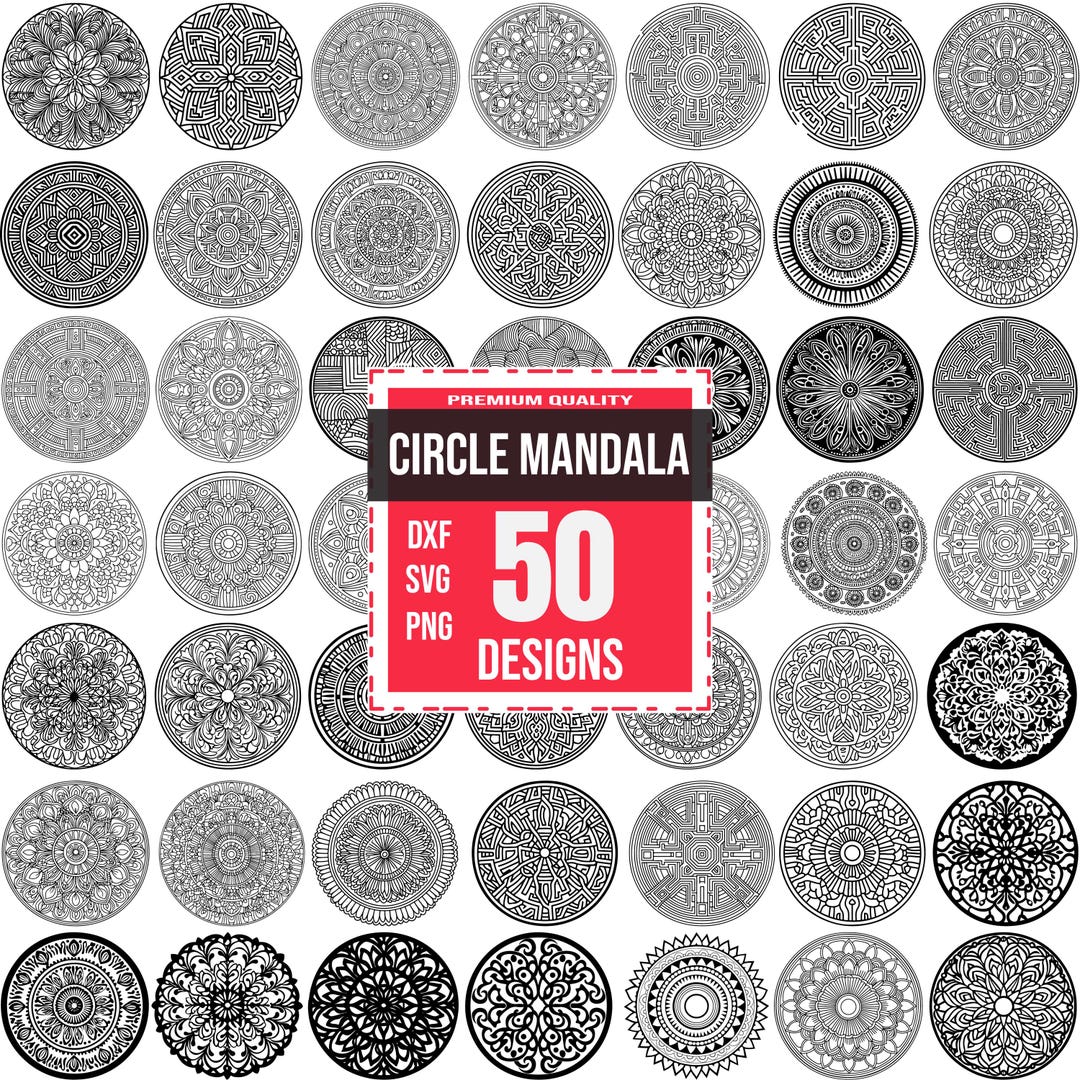 Circle Mandala Svg Bundle, Circle Mandala Png, Round Mandala Svg ...