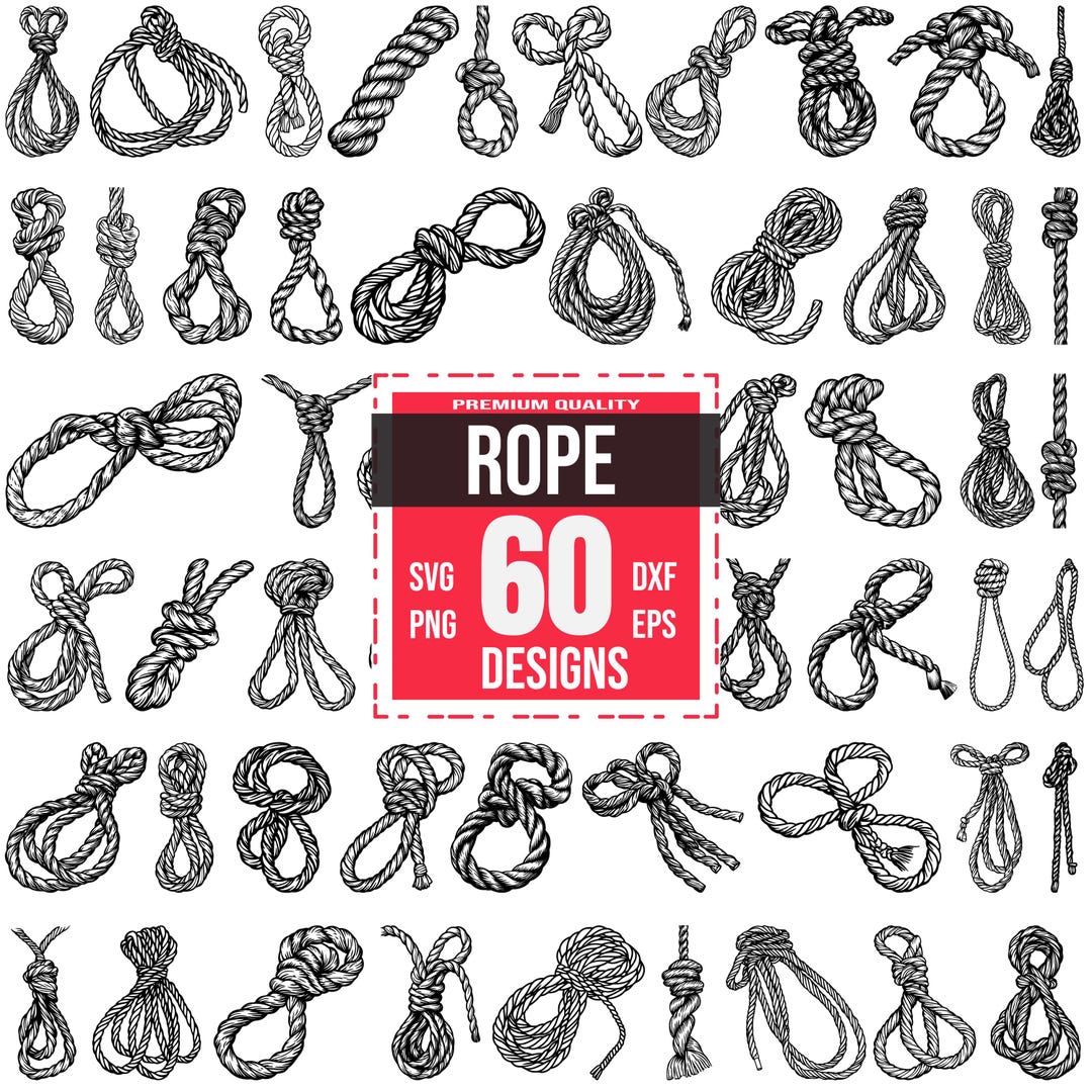 Rope Svg Bundle, Rope Knot Svg, Rope Icon, Rope Art, Sailor Rope Svg ...