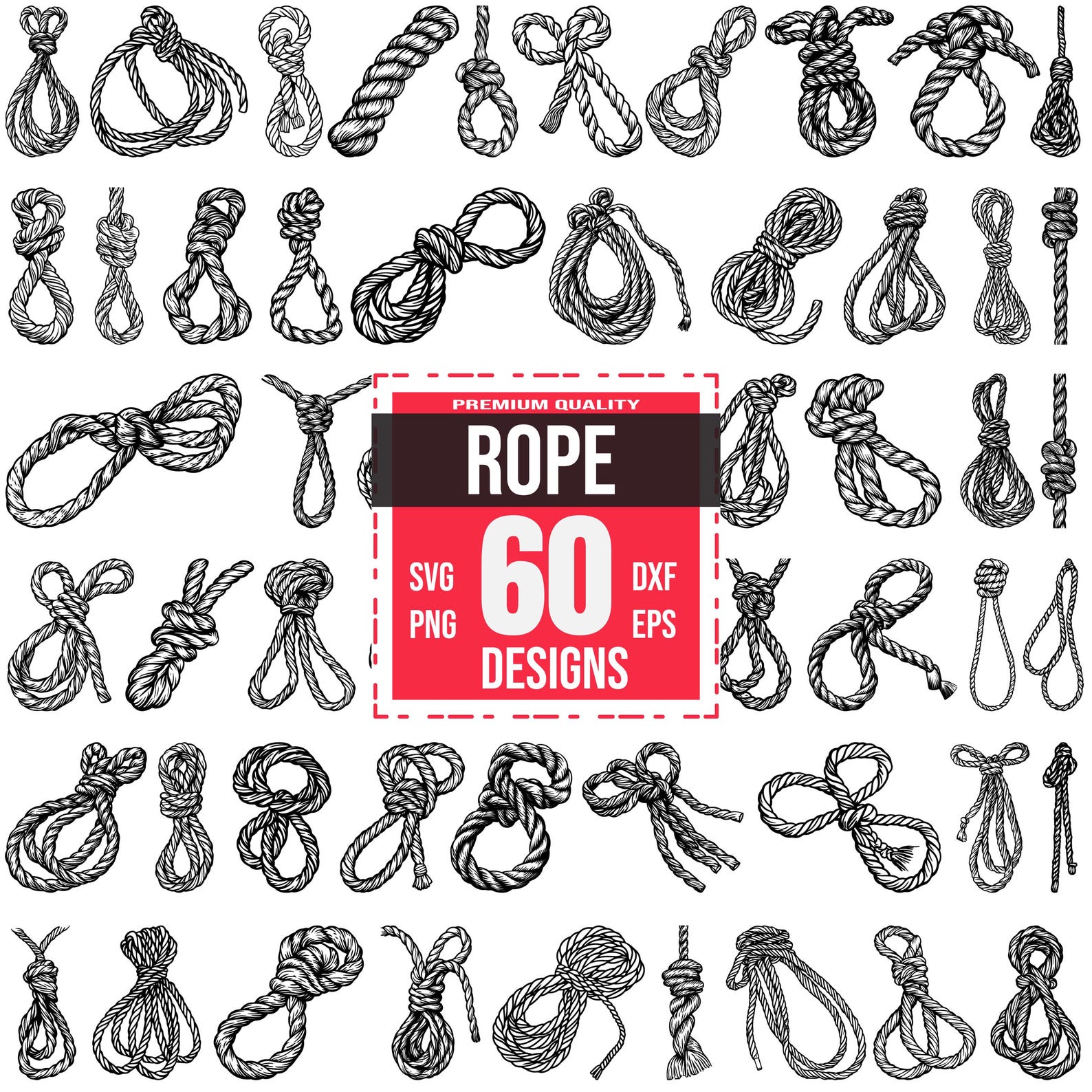Rope Svg Bundle, Rope Knot Svg, Rope Icon, Rope Art, Sailor Rope Svg ...
