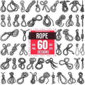 Rope Svg Bundle, Rope Knot Svg, Rope Icon, Rope Art, Sailor Rope Svg ...