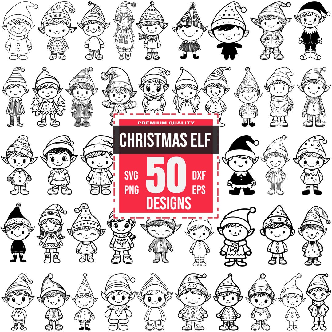 Christmas Elf Svg Bundle, Cute Elf Svg, Santa's Helper Svg, Festive Elf ...