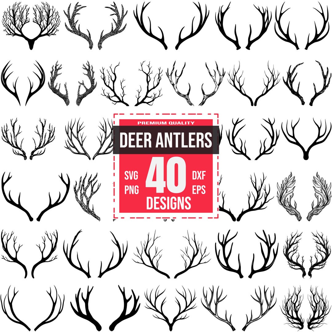Deer Antlers Svg Bundle, Hunting Svg, Wildlife Svg, Buck Antlers Svg ...