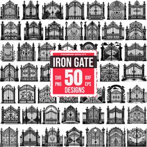 Iron Gate SVG Bundle | 50 Ornate Iron Gate Designs | Vintage Security ...