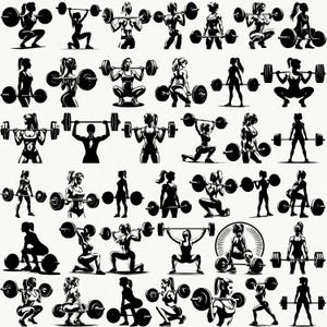Female Weightlifting SVG Bundle | 40 Strong Woman Designs | Fitness ...