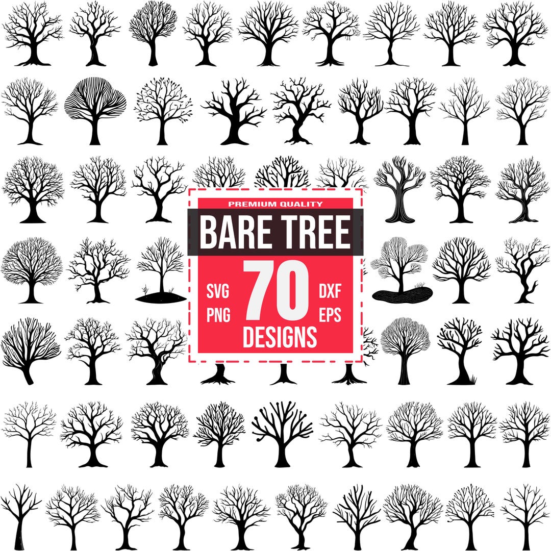 Bare Tree Svg Bundle, Bare Tree Png, Winter Tree Svg, Leafless Tree Svg ...