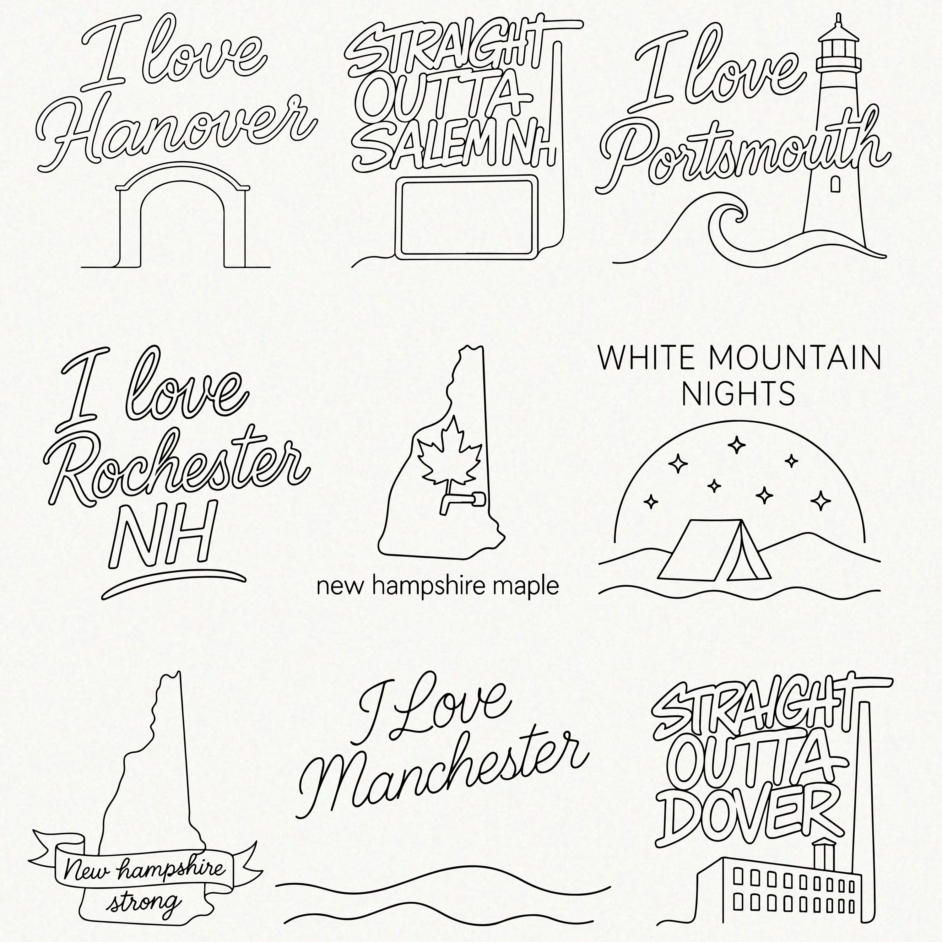 60 New Hampshire Svg Bundle | Concord | Nashua | I Love New Hampshire ...
