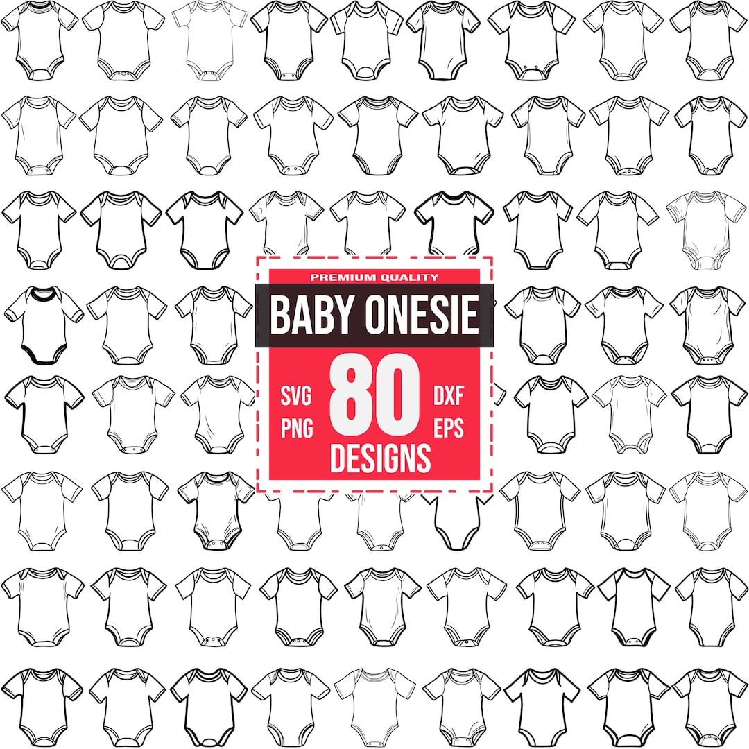 Baby Onesie Svg Bundle, Baby Clothes Svg, Onesie Clipart, Baby Outfit ...
