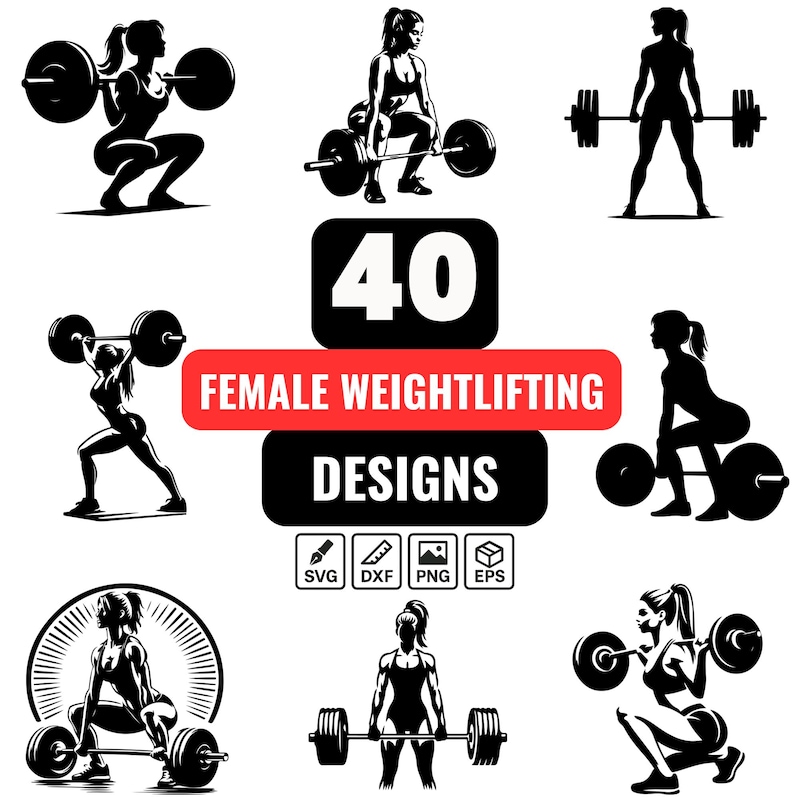 Girl Weightlifting Svg - Etsy