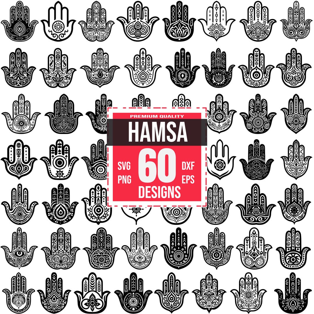 Hamsa SVG Bundle, Hamsa Hand Svg, Hand of Fatima Svg, Protection Symbol Svg, Spiritual Svg ...