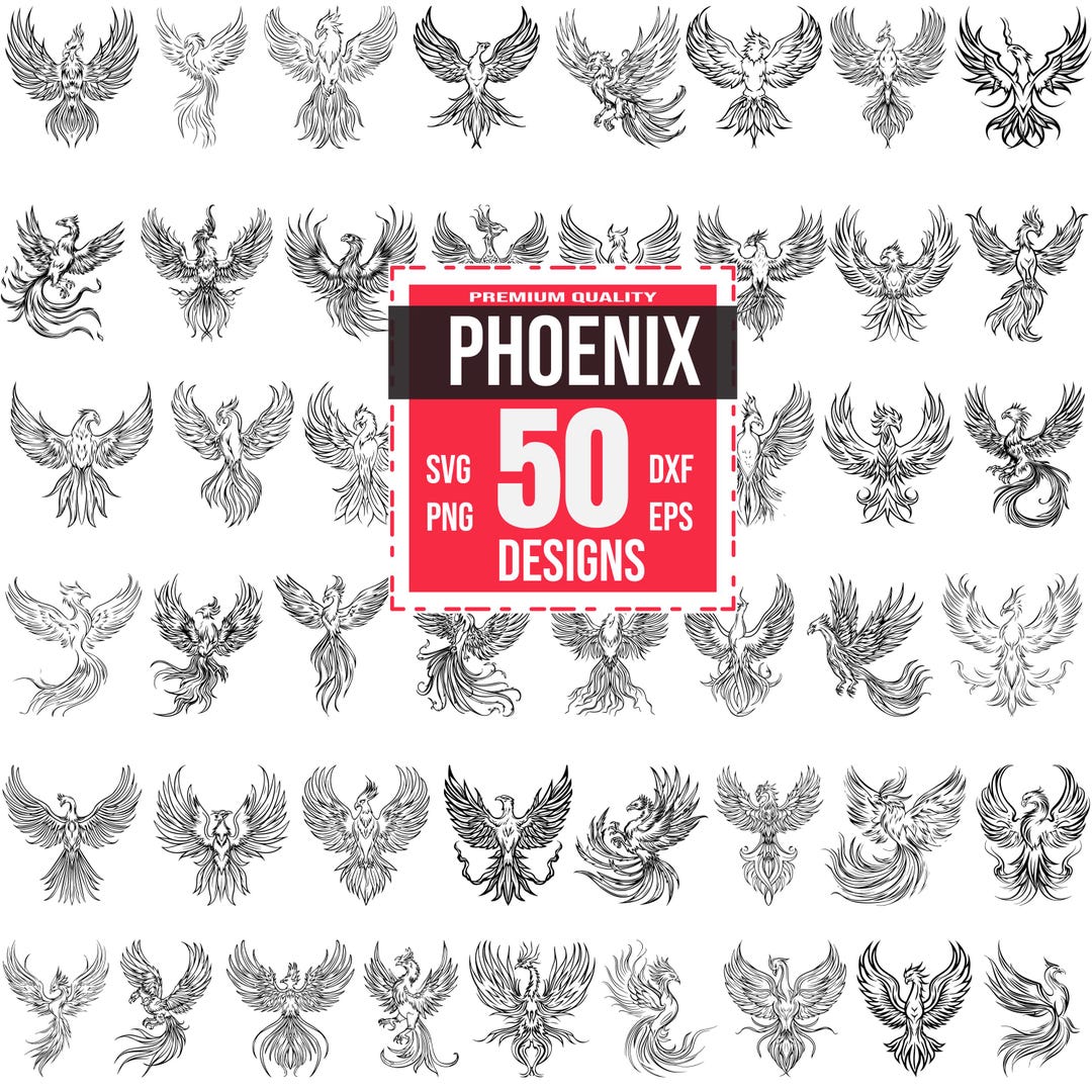Phoenix Svg Bundle, Phoenix Bird Svg, Firebird Svg, Mythical Creature ...