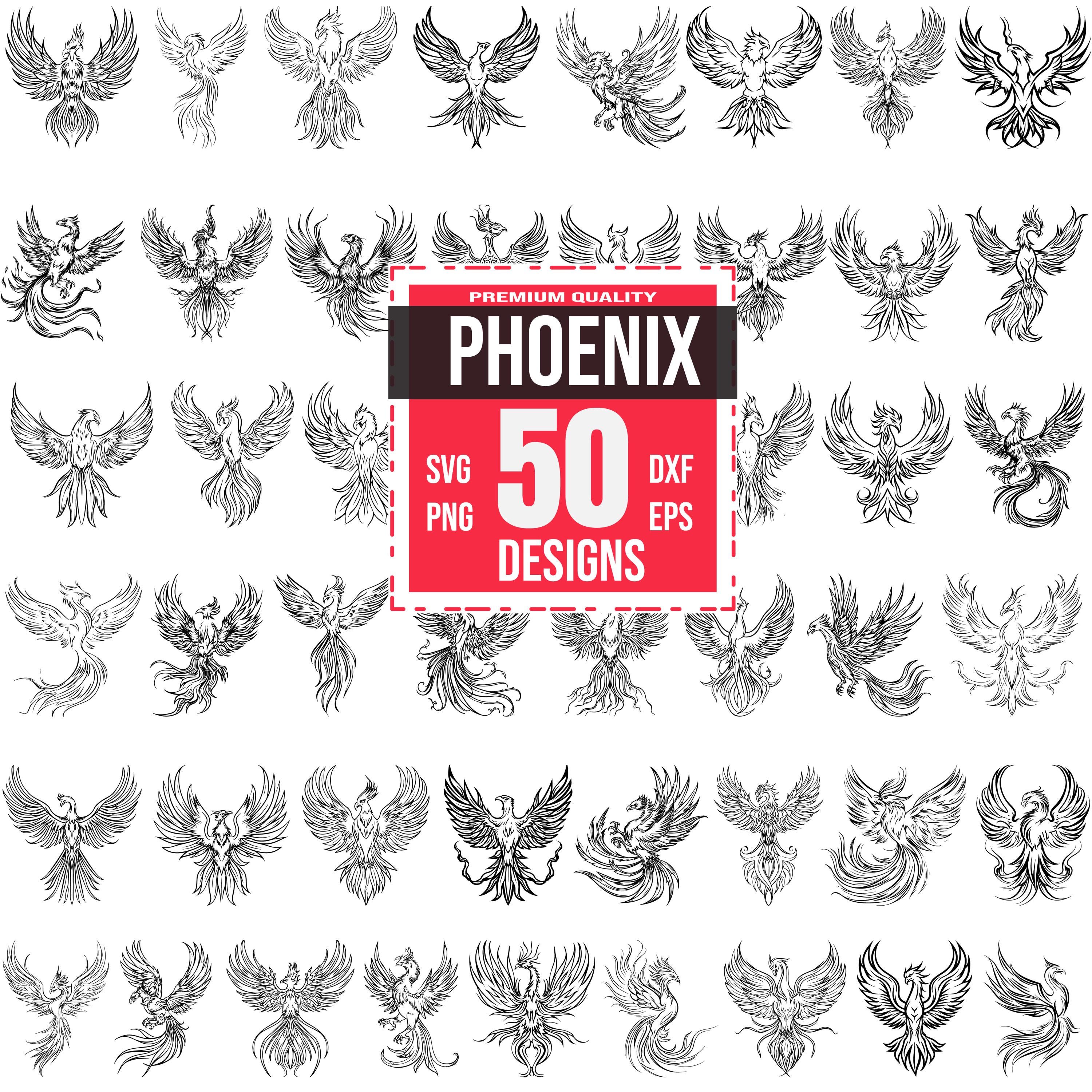 Phoenix Svg Bundle, Phoenix Bird Svg, Firebird Svg, Mythical Creature ...