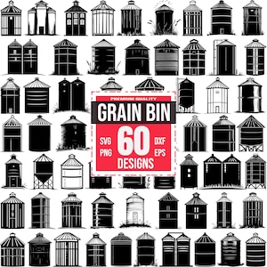 Grain Bin Svg Bundle, Agricultural Svg, Grain Storage Svg, Silo Svg ...