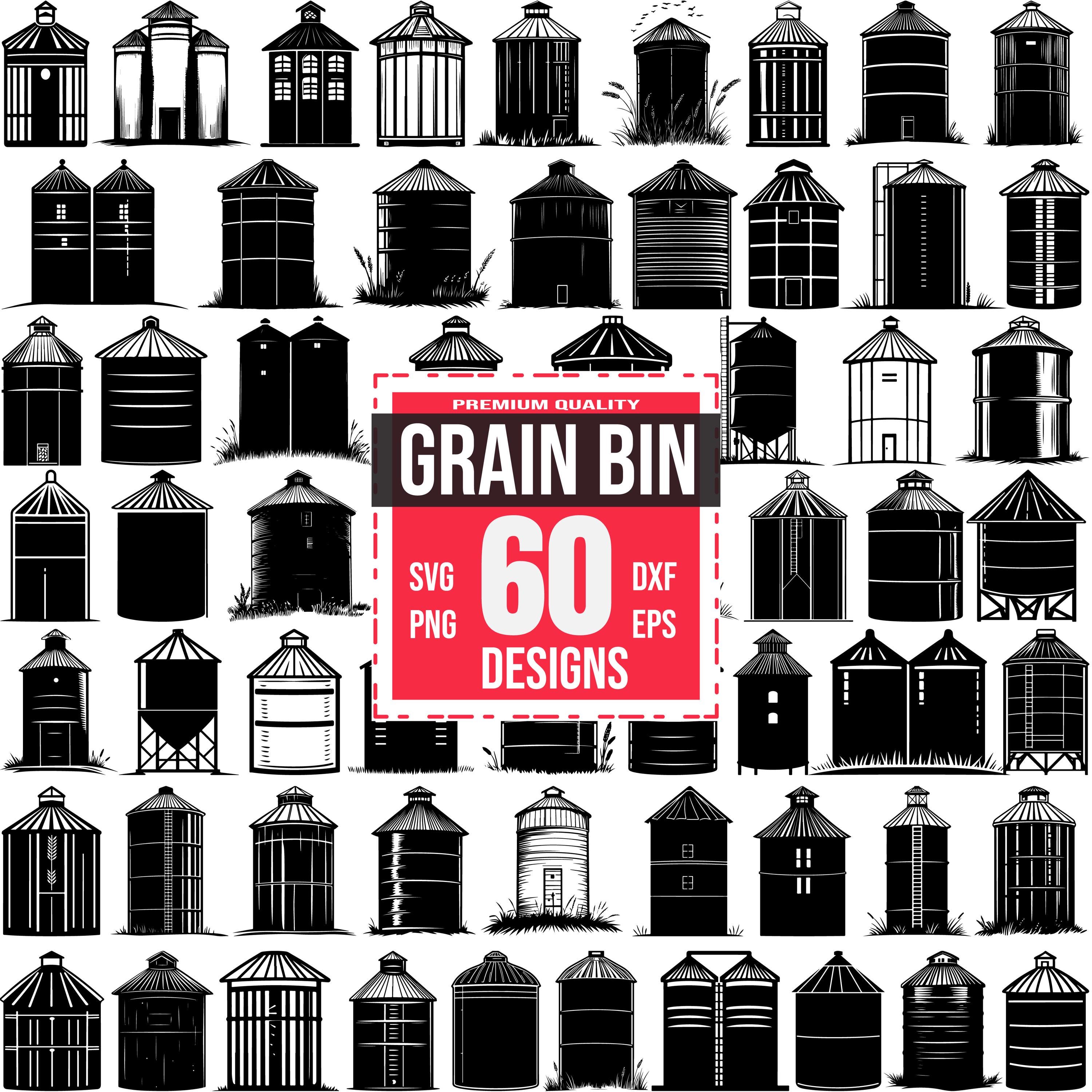 Grain Bin Svg Bundle, Agricultural Svg, Grain Storage Svg, Silo Svg ...