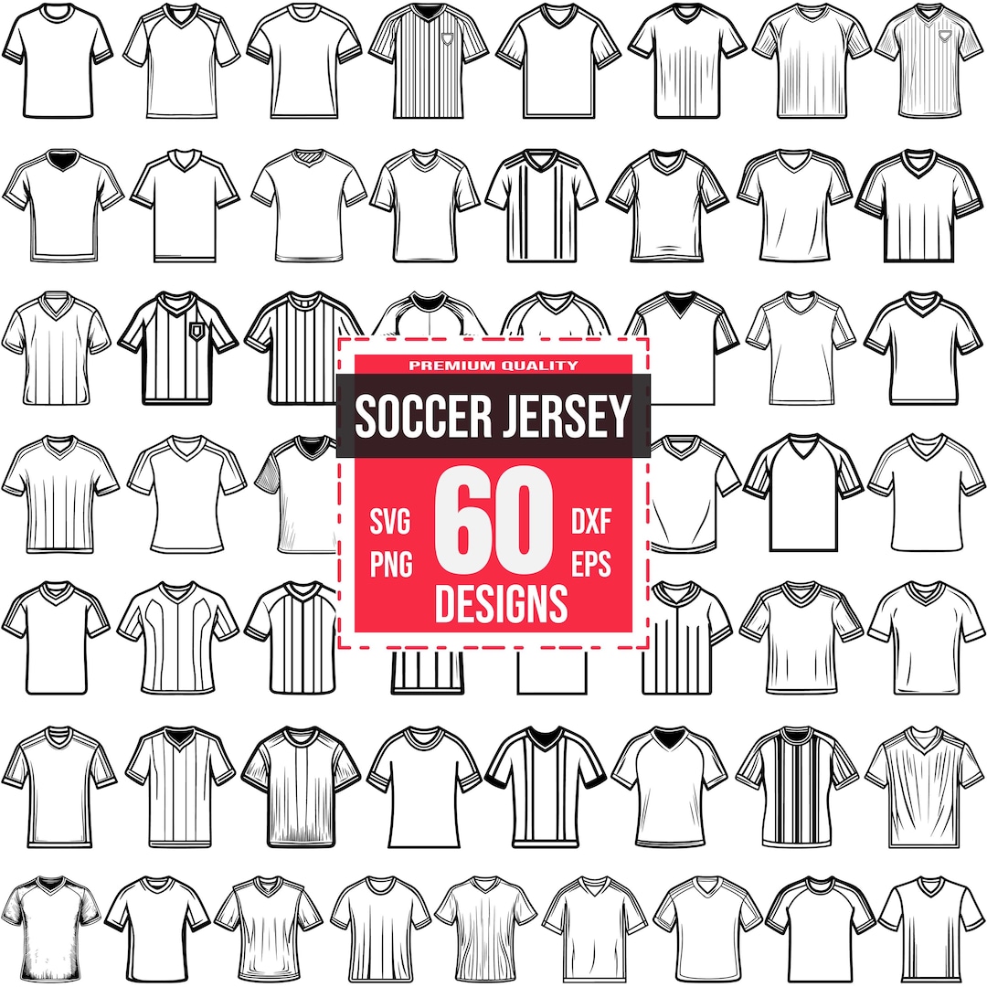Soccer Jersey Svg Bundle, Sportswear Design, Soccer Team Svg, Athletic ...