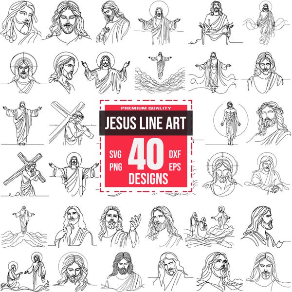 Jesus Line Drawing - Etsy