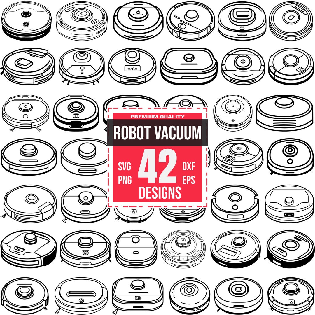 Robot Vacuum Svg Bundle, Robot Vacuum Png, Vacuum Cleaner Svg, Robot ...