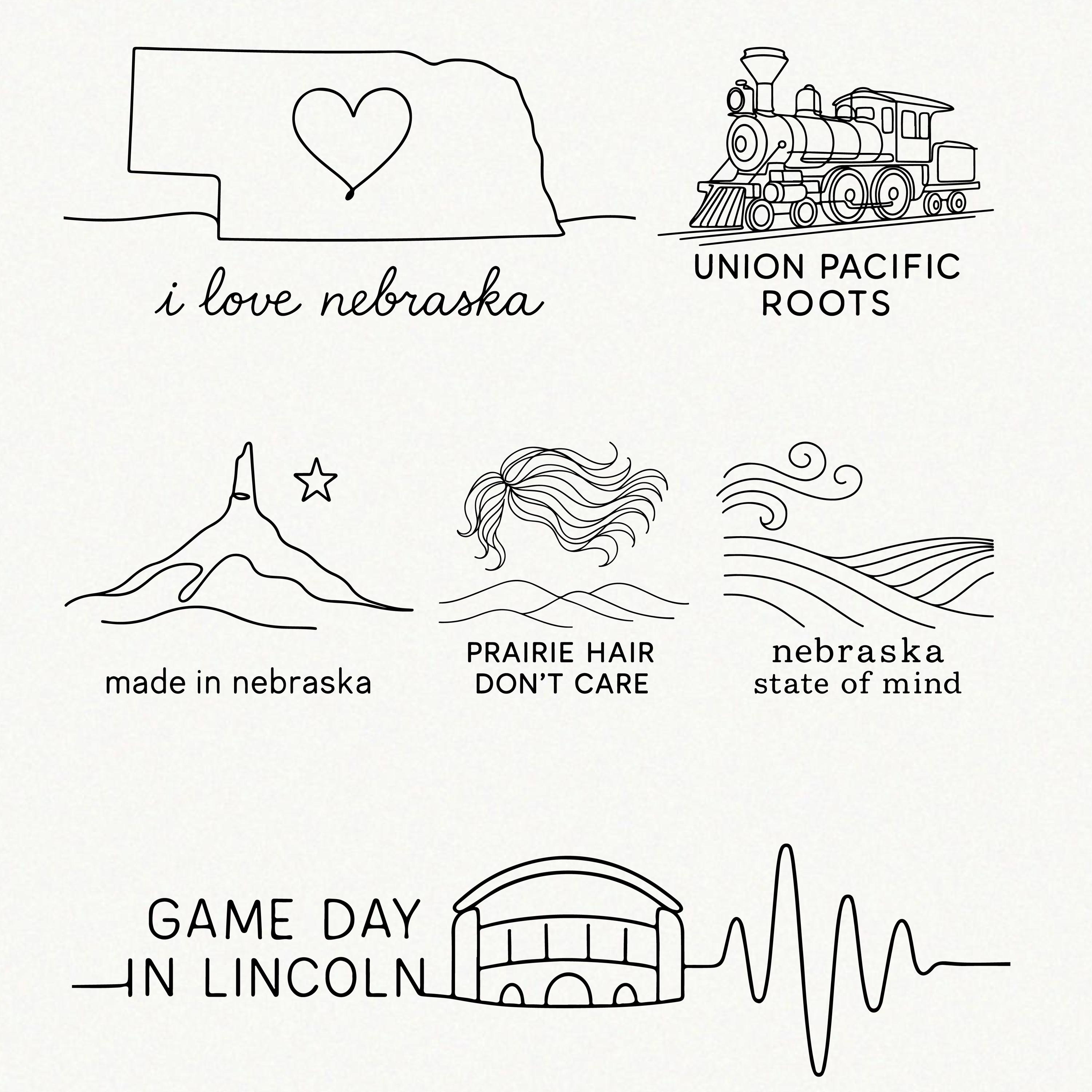 50 Nebraska Svg Bundle | Nebraska Line Art | State Roots Clipart ...