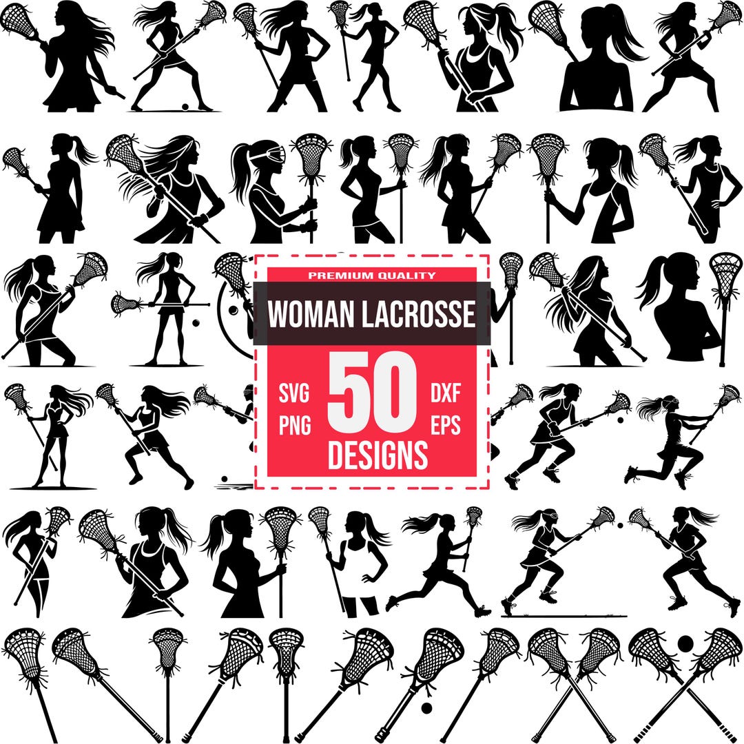 Women’s Lacrosse Silhouette SVG Bundle | 50 Dynamic Lacrosse Designs ...