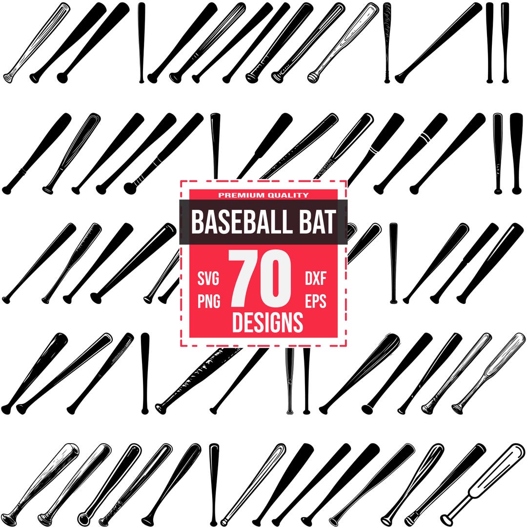 Baseball Bat Svg Bundle, Sports Bat Png, Baseball Equipment, Baseball ...