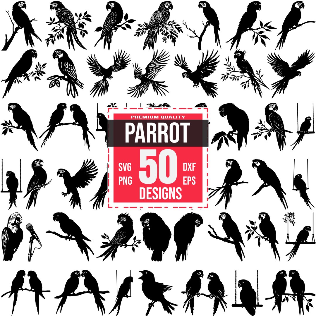 Parrot Svg Bundle, Parrot Png, Parrot Dxf, Parrot Clipart, Parrot ...