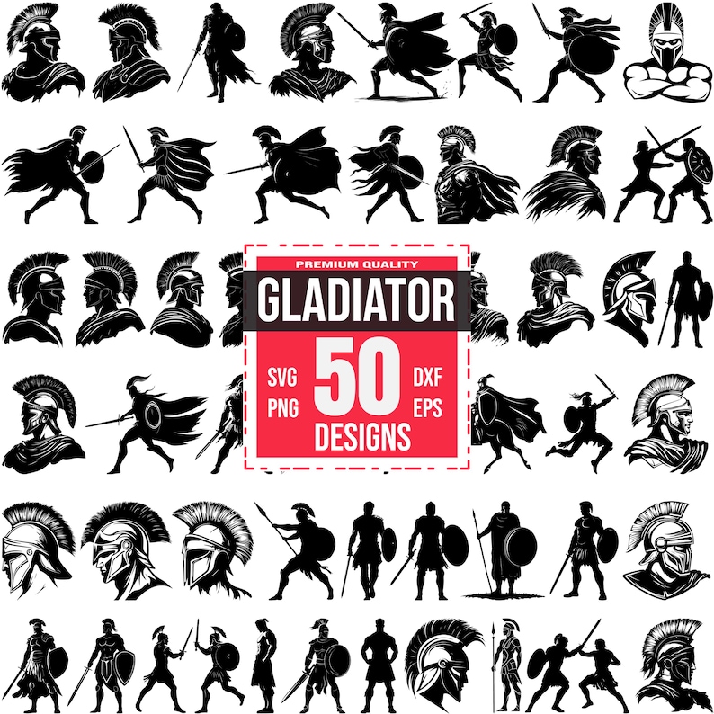 Gladiator Svg Bundle, Gladiator Png, Roman Warrior Svg, Gladiator ...