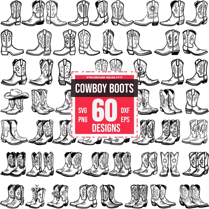 Cowboy Boots Svg - Etsy