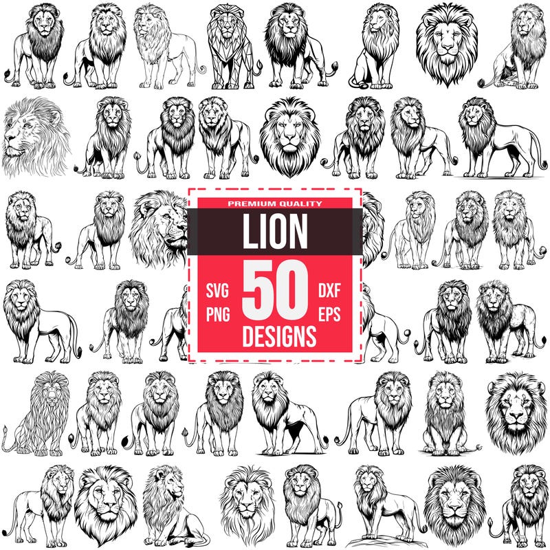 Lion Svg - Etsy