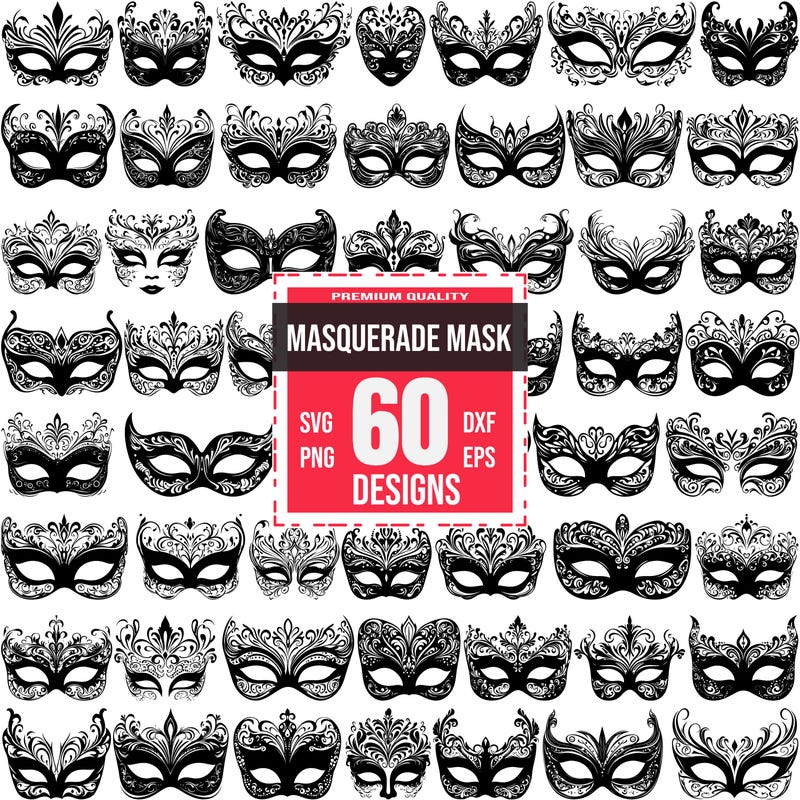 Masquerade Mask Laser Svg - Etsy