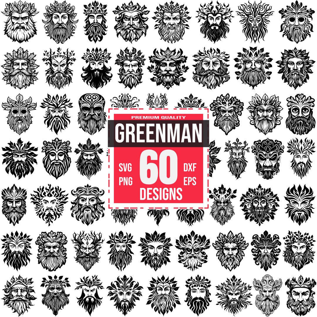 Greenman Svg Bundle, Green Man Clipart, Green Man Vector, Greenman Png ...