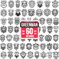 Green Man SVG Stencil Cutting File Download Greenman Jack in the Green ...