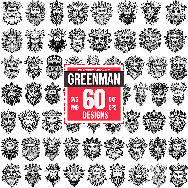 Greenman Svg Bundle, Green Man Clipart, Green Man Vector, Greenman Png ...