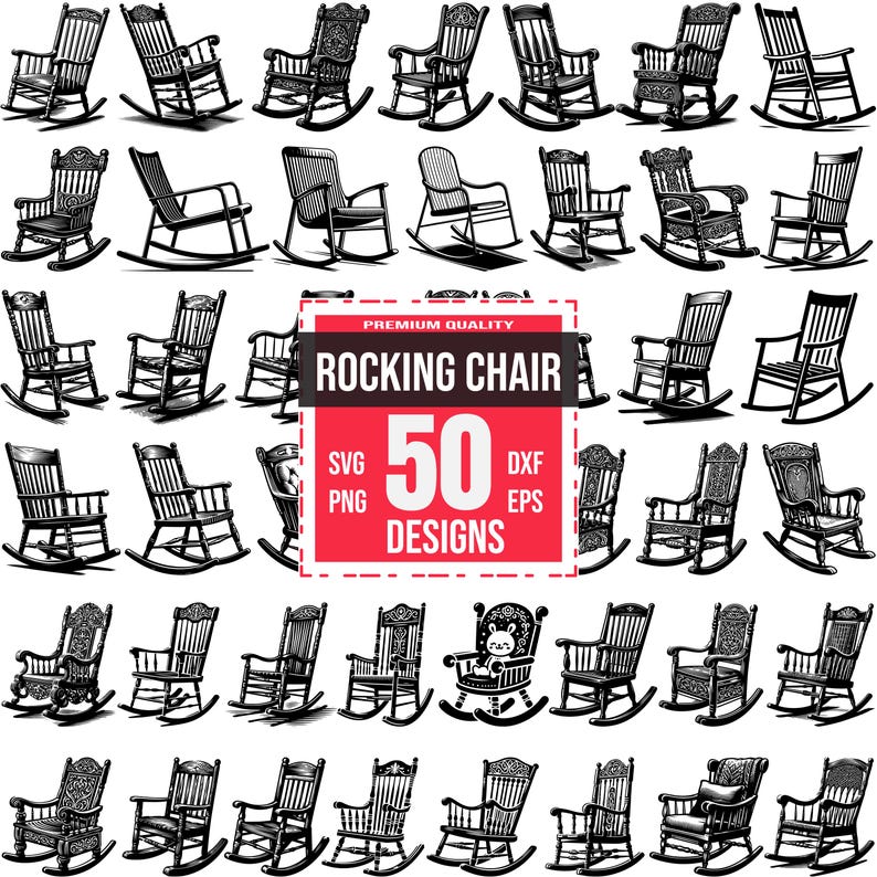 Rocking Chair SVG Bundle | 50 Vintage & Rustic Designs | Farmhouse ...
