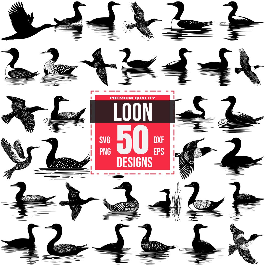 Loon Svg Bundle, Lake Bird Svg, Loon in Water Svg, Loon Png, Loon Dxf ...