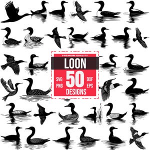 Loon Svg Bundle, Lake Bird Svg, Loon in Water Svg, Loon Png, Loon Dxf ...