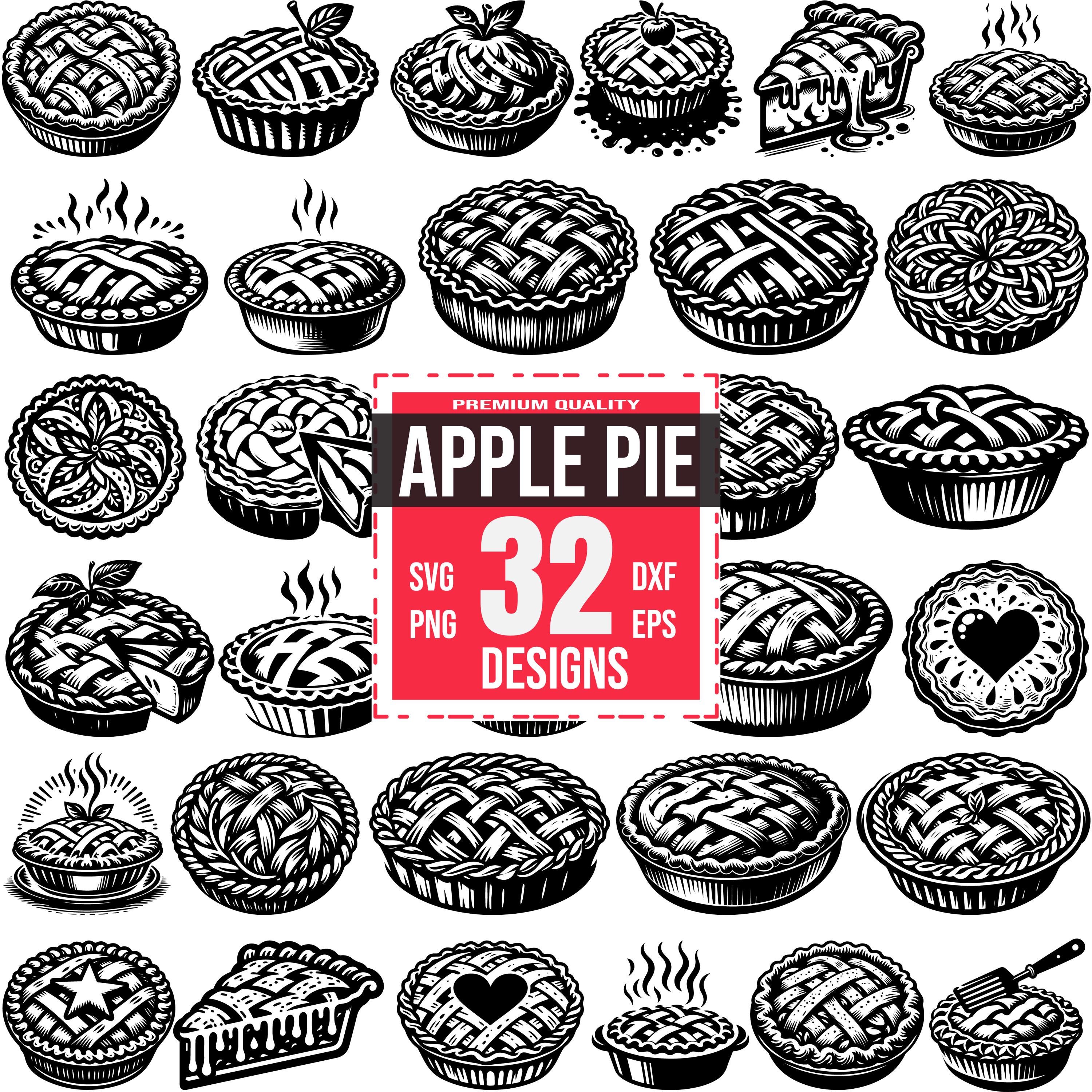 32 Apple Pie SVG, Homemade Pie Clipart, Bakery Dessert PNG, Fresh Baked ...