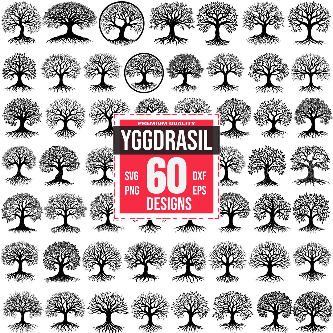 Yggdrasil Svg Bundle, Tree of Life Svg, Norse Mythology Svg, Viking ...