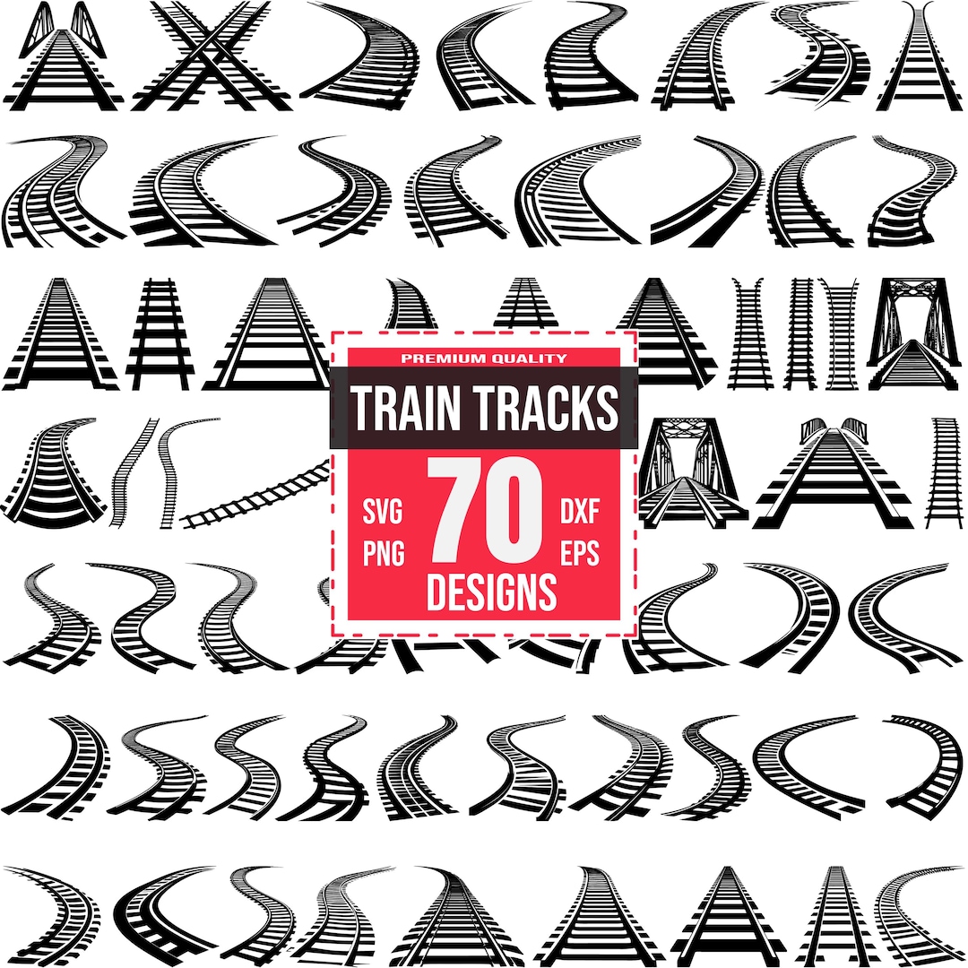 Train Tracks Svg Bundle, Railway Svg, Train Path Svg, Railroad Tracks ...