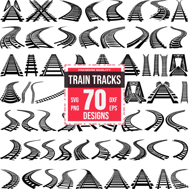 Railroad Tracks Svg - Etsy