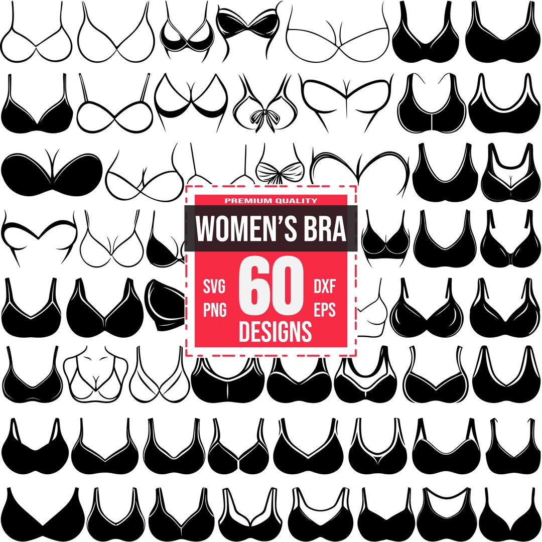 Women's Bra Svg Bundle, Women's Bra Png, Bra Clipart, Lingerie Svg, Bra ...