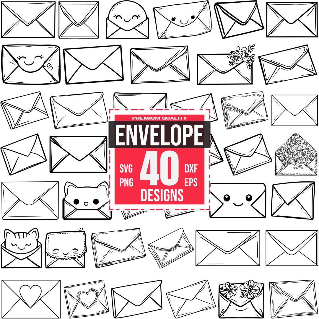 Envelope Svg Bundle, Mail Clipart, Letter Symbol Svg, Paper Envelope ...