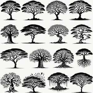 40 African Tree SVG Bundle – Baobab, Acacia & Wildlife Scene, Safari ...