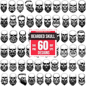 Bearded Skull SVG Bundle, Bearded Skull Clipart, Bearded Skull Png ...