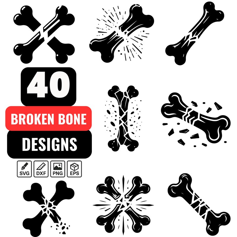 Broken Bone Svg - Etsy