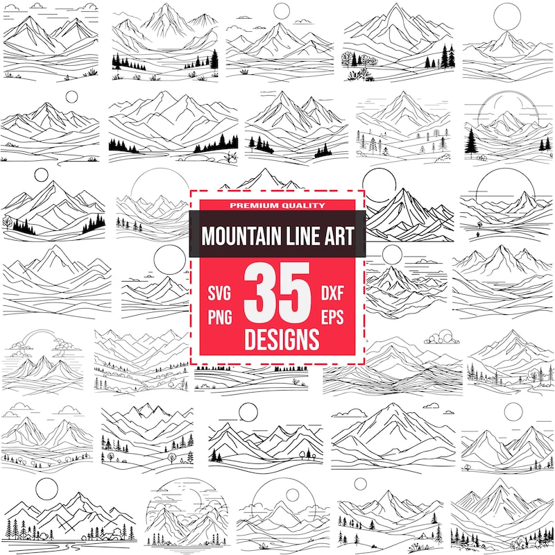 Simple Mountain Scene Art - Etsy