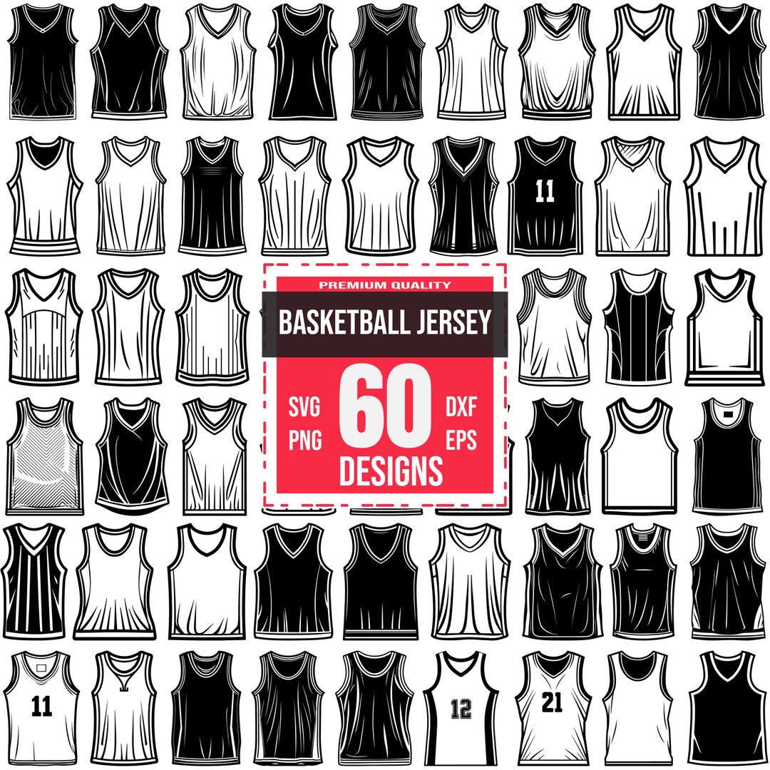 Basketball Jersey SVG Bundle, Sports Jersey Svg, Basketball Uniform Svg ...