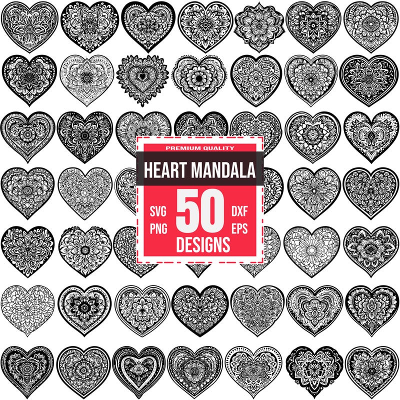 Heart Mandala Svg - Etsy