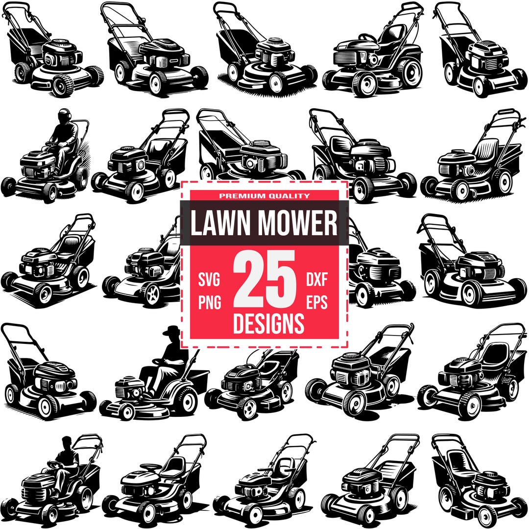 Lawn Mower SVG Bundle | 25 Yard Work & Gardening Designs | Landscaping ...